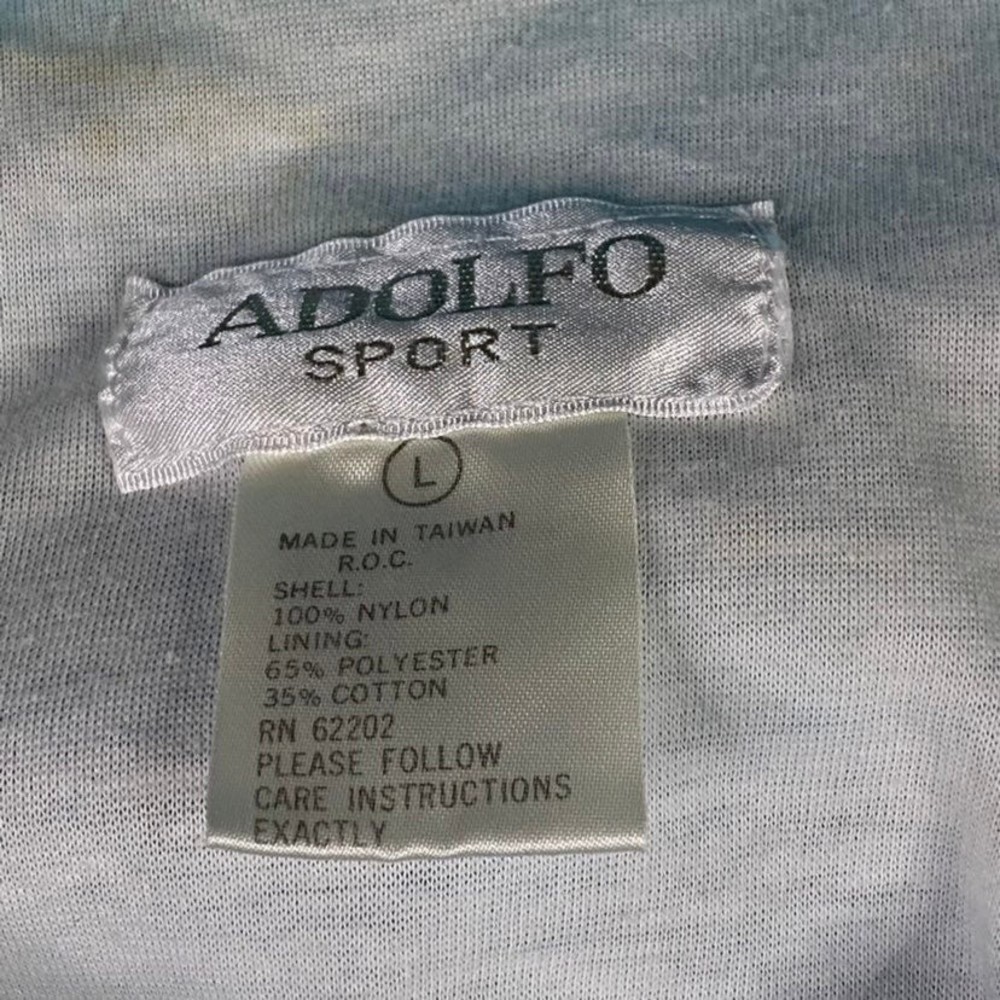 Rare 80s Green Adolfo Logo 2 Pc Track Suit Jogger Pan… - Gem